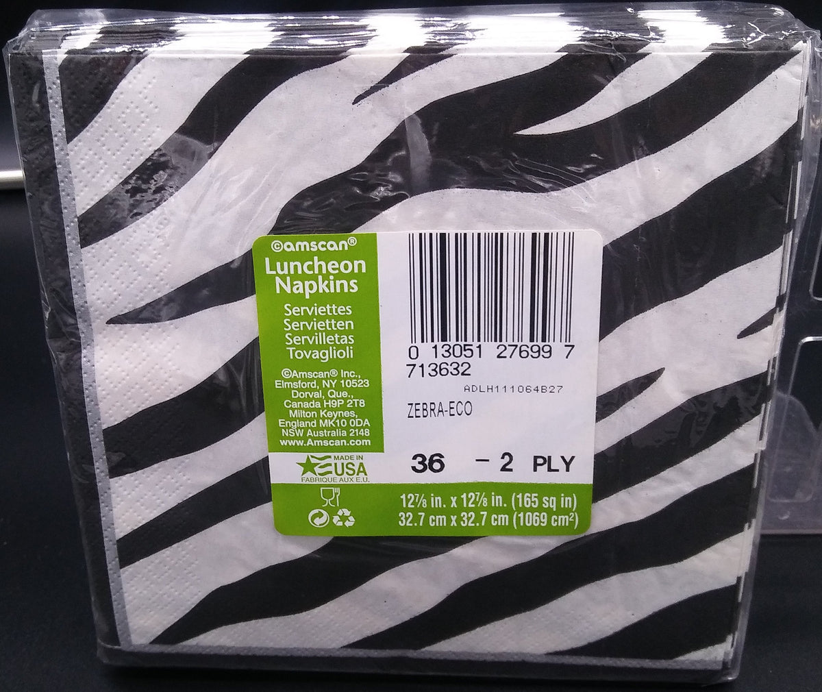 ZEBRA ECO PARTY LUNCHEON NAPKINS – Rudman's Gifts