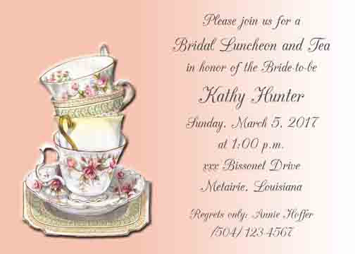 STACKED VINTAGE TEA CUPS CUSTOM INVITATION – Rudman's Gifts