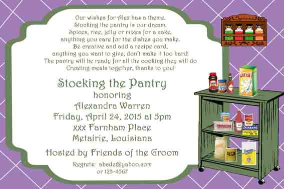 PANTRY CART CUSTOM INVITATION – Rudman's Gifts